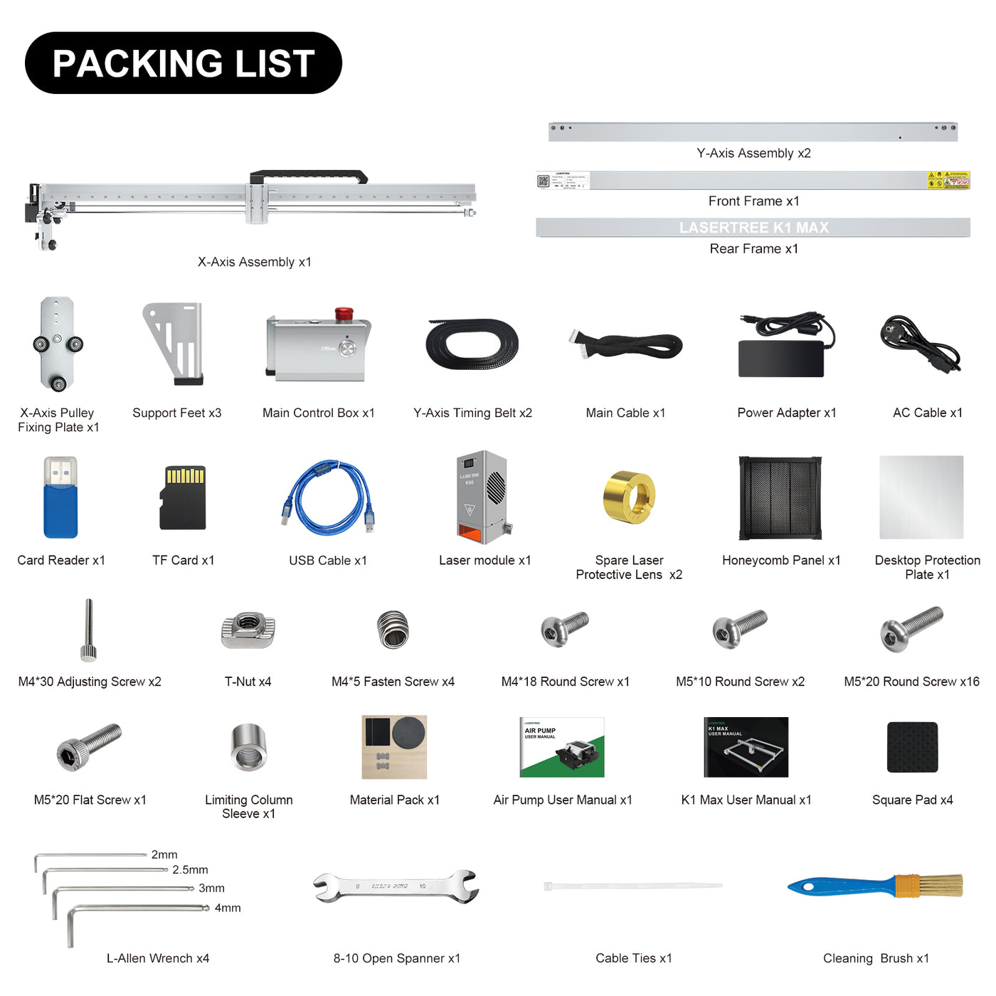 Lasertree K1 Max 60W Laser Engraver 800*600MM Engraving Size